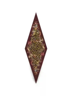 Etro Leopard-motif Diamond-shaped Scarf - Red