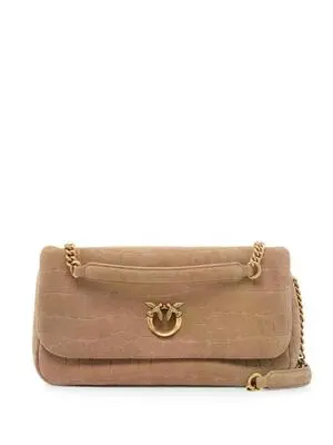 Pinko Croc-effect Love Birds Shoulder Bag - Neutrals