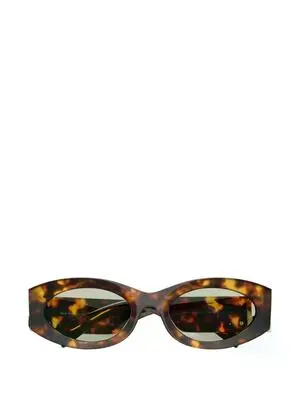Miu Miu Tortoiseshell-effect Oval-frame Sunglasses