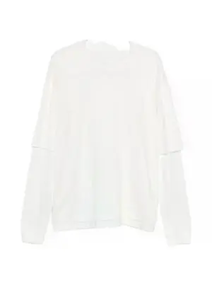 WOC Orange Layered-sleeve Crew-neck T-shirt - Grey