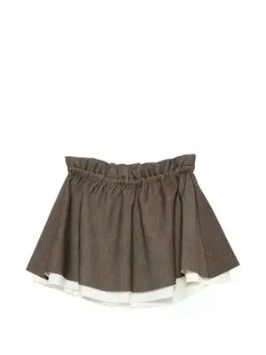 ELEH Layered Mini Skirt - Brown