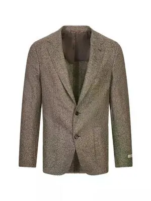 Canali Textured-finish Single-breasted Blazer - Neutrals