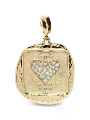 AZLEE Amour Diamond Coin Pendant - Gold