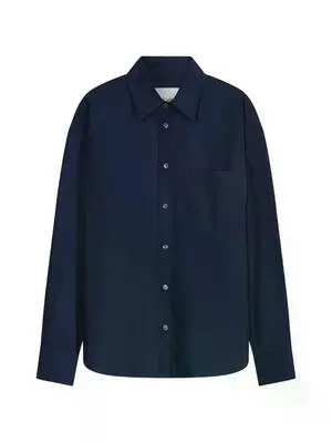 Closed Chest-pocket Button-up Shirt - Blue