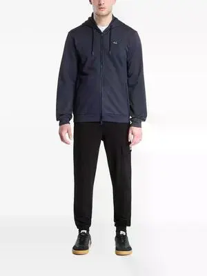 EA7 Lux Identity Logo-plaque Zip-up Hoodie - Blue