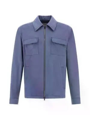 Herno Suede-effect Jacket - Blue