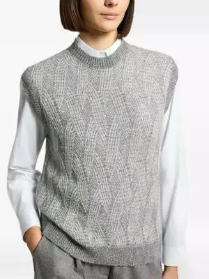 Peserico Sequin-embellished Open-knit Vest