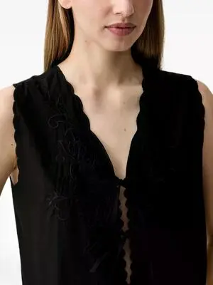 HOSS INTROPIA Cecilia Embroidered Scallop-edge Vest