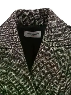AL DUCA D’AOSTA 1902 Chevron-pattern Double-breasted Coat - Black