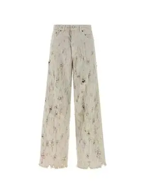 HAIKURE Bethany Distressed Wide-leg Jeans - Neutrals