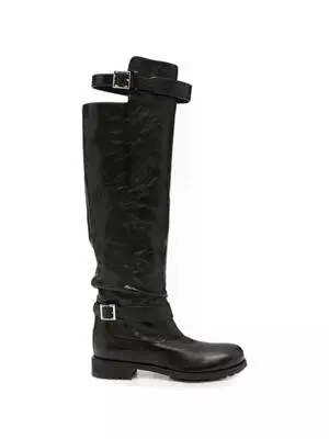 JIMMY CHOO Buckle-detail Knee-high Boots - Black