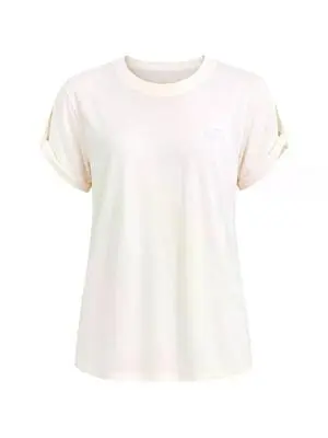 Liu Jo Rolled-cuff Logo-embroidered T-shirt - Neutrals
