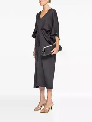 NISSA Drawstring Viscose Midi Dress