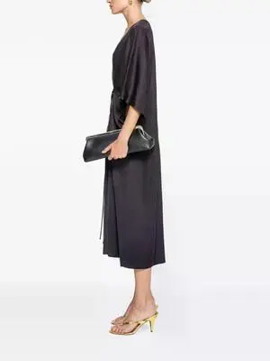 NISSA Drawstring Viscose Midi Dress