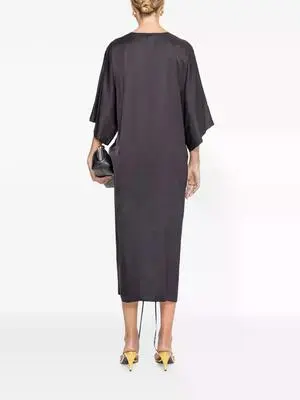NISSA Drawstring Viscose Midi Dress