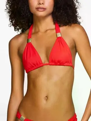 Heidi Klein Halterneck Triangle Bikini Top - Red