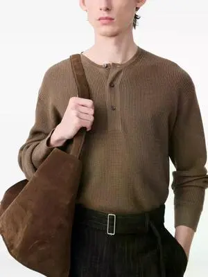 Studio Nicholson Corine Waffle-knit Grandad-collar Sweater