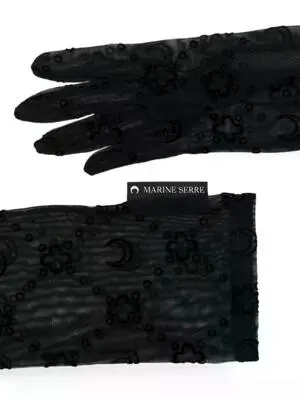 MARINE SERRE Moon-print Mesh Gloves