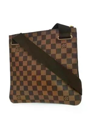 LOUIS VUITTON 2010 Damier Pochette Plate Brooklyn Shoulder Bag