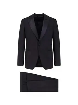 LARDINI Soiree Satin-lapel Tuxedo - Black