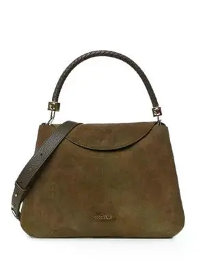 COCCINELLE Suede Braided-handle Tote Bag