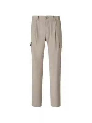 Herno Resort Pleated-detail Cargo-pocket Trousers - Neutrals