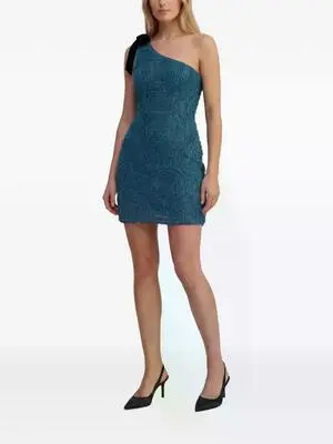 Luisa Beccaria One-shoulder Bow Detail Midi Dress