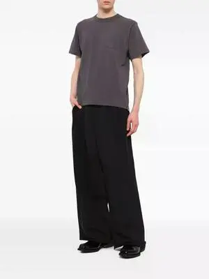 Sacai Side-zip Cotton T-shirt - Grey