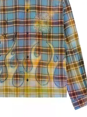 Amiri Ma Quad Bleached Flannel Shirt