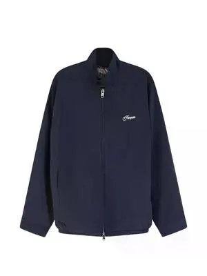 POMPEII Logo-embroidered High-neck Jacket - Blue