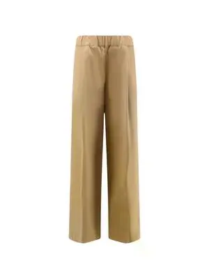 SEMICOUTURE Elasticated-waist Wide-leg Trousers - Neutrals