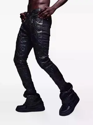 GUAPI Quilted-panel Relic Jeans