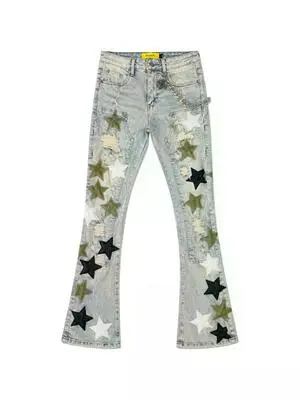 GUAPI Star-appliqué Distressed Jeans - Blue