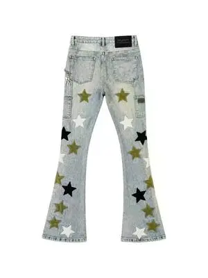 GUAPI Star Appliqué Distressed Jeans