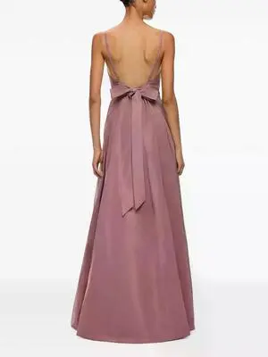 Pinko Taffeta Maxi Dress With Slit - Pink