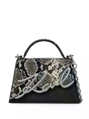 Karl Lagerfeld Small K/signature Cross Body Python Bag