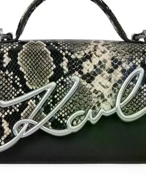 Karl Lagerfeld Small K/signature Cross Body Python Bag