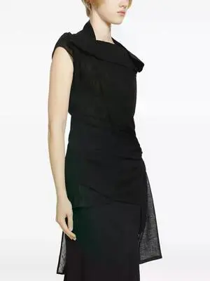 YEHUAFAN Draped Sleeveless Top
