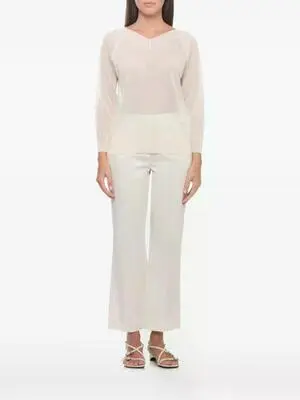 Marella V-neck Raglan-sleeve Jumper - Neutrals