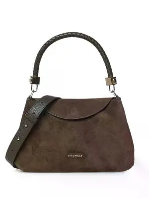 COCCINELLE Braided-handle Suede Tote Bag - Brown