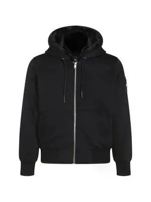 Moose Knuckles Bunny Logo-plaque Zip-up Hoodie - Black