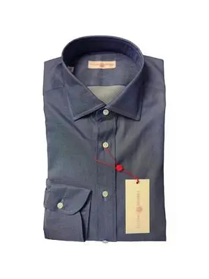 Luciano Barbera Chambray Cotton Shirt - Blue
