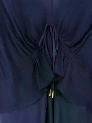Alberta Ferretti Ruffled Satin-finish Maxi Dress