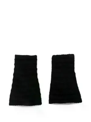 LISA YANG Zarie Ribbed-knit Fingerless Gloves - Black
