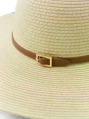 Melissa Odabash Buckle-detail Wide-brim Hat - Neutrals