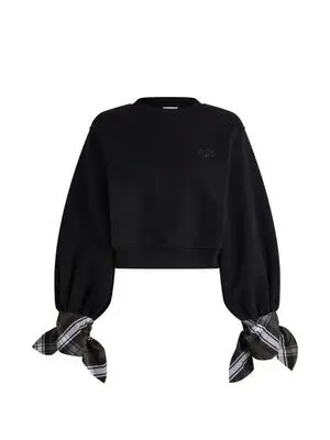PATOU Cropped Tie-sleeve Sweatshirt