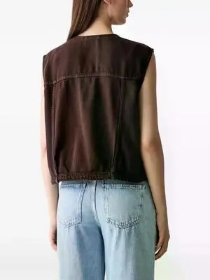 Marc O'polo Drawstring-hem Sleeveless Denim Vest