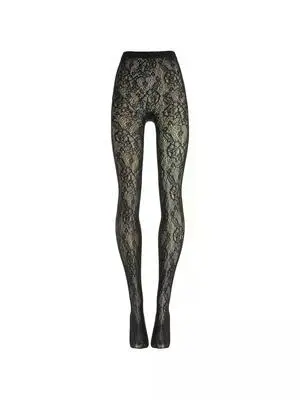 Wolford Floral Lace-mesh Tights - Black