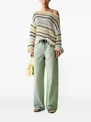 Miss Sixty Stud-embellished Wide-leg Jeans
