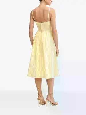 MORGAN Striped Wrap Midi Dress